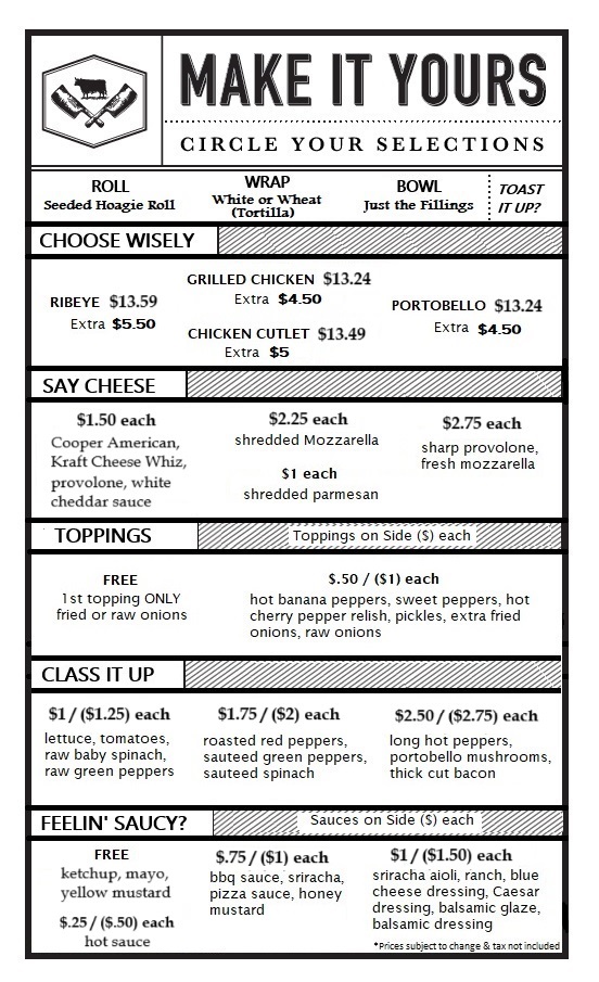 Menu | Cleavers Philly - Experience Philly's finest!